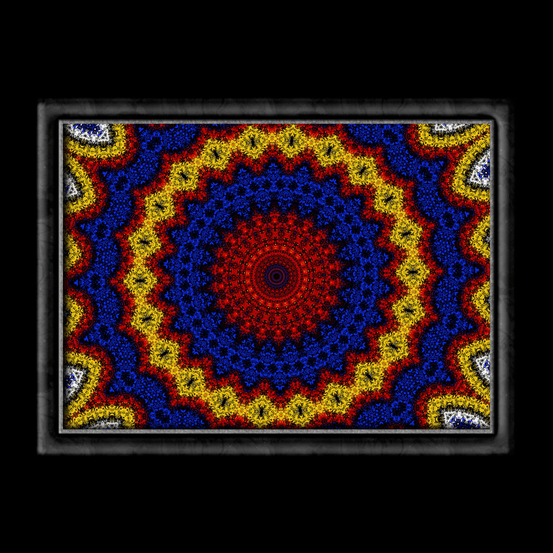 Red Kernel - Abstract Tribal Art Mandala Kaleidoscope Style - A2 Poster ...